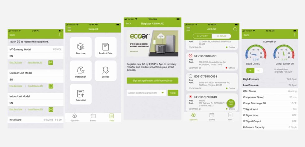 Mobile App - Ecoer HVAC Heating And Cooling Smart Equipment